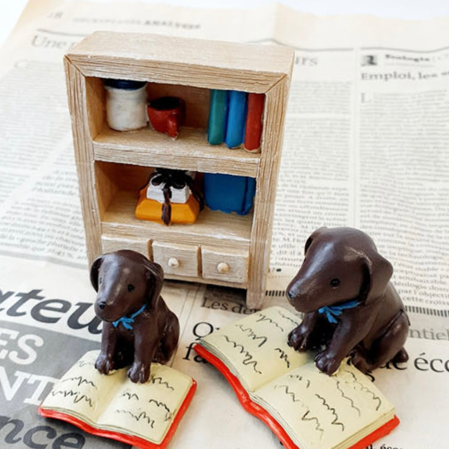 Puppy Library Figurine Set – Hanji Gifts