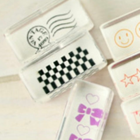Checkerboard Pattern Crystal Mini Stamp – Hanji Gifts