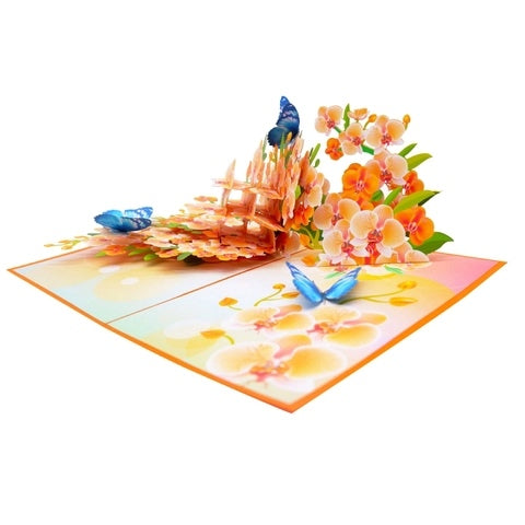 Butterfly Orchids - Pop Up Card – Hanji Gifts