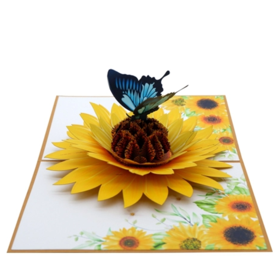 Sunflower Butterfly - Pop Up Card – Hanji Gifts