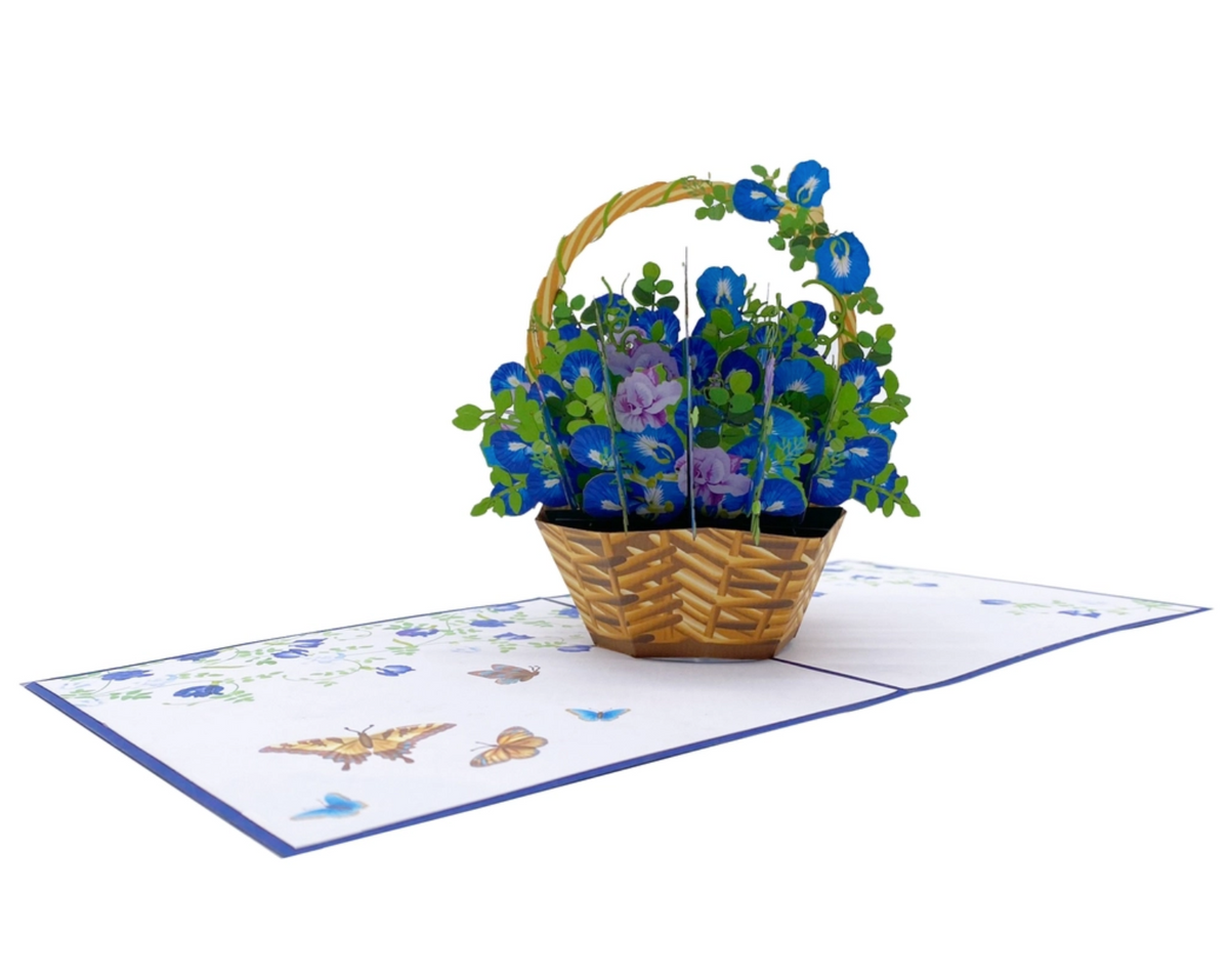 Butterfly Pea Flower Basket - Pop Up Card – Hanji Gifts