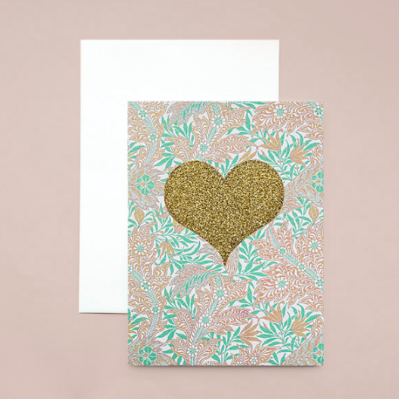 Mint Golden Heart - Greeting Card – Hanji Gifts